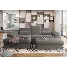 Sit & More sit&more Ecksofa &raquo;Cabrio L-Form, B: 295 cm, mit Sitztiefen-, Arm- & Kopfteilverstellung&laquo; 2 Nierenkissen, Federkern, optional Bettfunktion und Stauraum