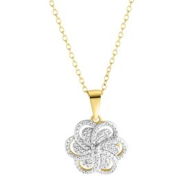 Firetti Damen Kette mit Anh&auml;nger &raquo;Schmuck Geschenk, Blume / Knoten&laquo; mit Diamanten silber
