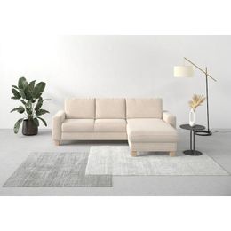 Home Affaire Ecksofa &raquo;Summer L-Form&laquo; mit Recamiere, mit oder ohne Bettfunktion und Bettkasten, Cord-Bezug beige 100% Polyester