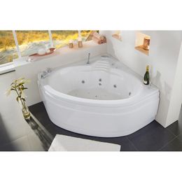 Ottofond Whirlpool-Badewanne &raquo;St. Lucia&laquo; H&ouml;he 43 cm mit Farblichtscheinwerfer, Sch&uuml;rze und Schwallarmatur wei&szlig; Sanit&auml;racryl