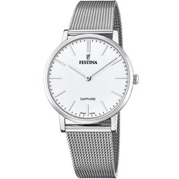 Festina Herren Quarzuhr &raquo;Swiss Made Collection&laquo; Armbanduhr, Herrenuhr, Damenuhr, Edelstahlband, Saphirglas, Swiss Made silber