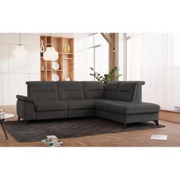 Sit & More sit&more Ecksofa &raquo;Astoria L-Form&laquo; wahlweise mit motorischer Relaxfunktion grau 35000