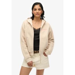 Superdry Damen Kapuzensweatjacke &raquo;ACTIVE TECH FLEECE FULL ZH&laquo; mit tollen Teilungsn&auml;hten grau XXL