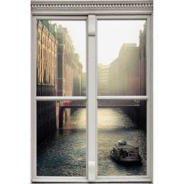queence Wandsticker &raquo;Fluss&laquo; Wandsticker, Wandbild, selbstklebend, 3D, Fenster bunt