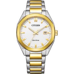 Citizen Damen Solaruhr Armbanduhr, Herrenuhr, Datum, Edelstahlarmband silber