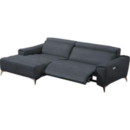 Egoitaliano Ecksofa &raquo;Suzette, Designsofa mit hohem Sitzkomfort&laquo; mit Recamiere, inkl. 1 elektronischen Relaxfunktion, L-Form grau