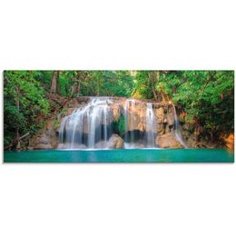 Artland Glasbild &raquo;Wasserfall im Wald National Park&laquo; Gew&auml;sser 1 Stk. tlg. in verschiedenen Gr&ouml;&szlig;en gr&uuml;n