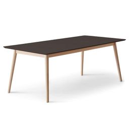 Esstisch &raquo;Meza Designtisch mit Auszugsfunktion und 2 Einlegeplatten&laquo; abgerundete Tischplatte MDF, Massivholzgestell, in zwei Breiten schwarz 