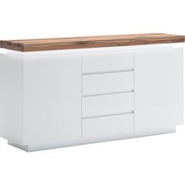 MCA furniture Sideboard &raquo;Romina&laquo; mit LED Beleuchtung wei&szlig; dimmbar, inkl. Fernbedienung wei&szlig; MDF, Massivholz