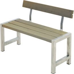 Plus Sitzbank &raquo;Cafebank m/R&uuml;cklehne&laquo; 1 Stk. tlg. 127x50x75/45 cm grau Holz, Stahl