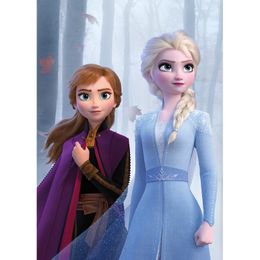 Komar Bild &raquo;Frozen Sisters in the Wood&laquo; Disney 1 Stk. tlg. Wandbild zur Dekoration im Kinderzimmer - ohne Rahmen bunt Holz, Papier