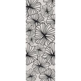 queence Vinyltapete &raquo;Faustina&laquo; Motiv floral gebl&uuml;mt gemustert glatt 90x250cm, selbstklebend, kinderleichte Anbringung,, Sticker schwarz Vinyl