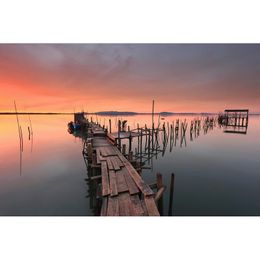 papermoon Fototapete &raquo;Photo-Art RAYMOND HOFFMANN, STEG FR&Uuml;H AM MORGEN&laquo; bunt Vlies