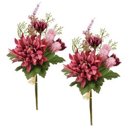 I.GE.A. Kunstblume &raquo;Chrysanthemen-Bund 2er Set&laquo; 25cm Strau&szlig; k&uuml;nstlich Bouquet Seidenblume Blumenbouquet Blumenstrau&szlig; Polyester