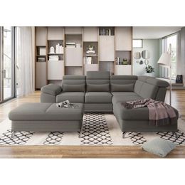 Sit & More sit&more Ecksofa &raquo;Cabrio L-Form, B: 274 cm, mit Sitztiefen-, Arm- & Kopfteilverstellung&laquo; 3 Nierenkissen, Federkern, optional Bettfunktion und Stauraum