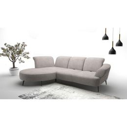 Sit & More sit&more Ecksofa &raquo;Dance, L-Form, inkl. Sitztiefenverstellung&laquo; inkl. Click&Seat, optional mit Kopfteilverstellung silber 100% Polyester