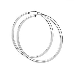 Vivance Damen Paar Creolen &raquo;925/- Sterling Silber rhodiniert 60mm&laquo; wei&szlig;