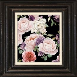 queence Leinwandbild &raquo;Blumen&laquo; Blumen Blumenbilder Garten Gartenbilder Kunst Stillleben Premium-Leinwandstoff, Handarbeit aus Deutschland, 40x40cm rosa