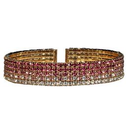 Steuer Damen Armband &raquo;Strass-Armspange pink/rosa&laquo; gelb