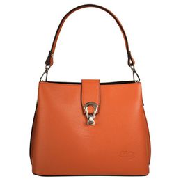 CLUTY Damen Umh&auml;ngetasche echt Leder, Made in Italy orange