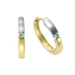 Vivance Damen Paar Creolen &raquo;333 Gold zweifarbig 16mm Zirkonia&laquo; bunt
