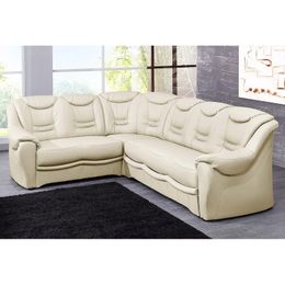 Sit & More sit&more Ecksofa &raquo;Bansin L-Form&laquo; wahlweise mit Bettfunktion wei&szlig; Luxus-Microfaser ALTARA NUBUCK (100% Polyester);SOFTLUX -Kunstleder;NaturLEDER (