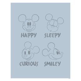 Komar Bild &raquo;Mickey Blue Emotions&laquo; Disney 1 Stk. tlg. Wandbild zur Dekoration im Kinderzimmer - ohne Rahmen blau Holz, Papier