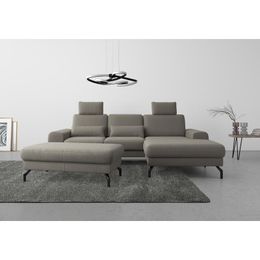 Sit & More sit&more Ecksofa &raquo;Cinturo L-Form&laquo; inklusive Sitztiefenverstellung und Federkern, Sitzh&ouml;he 48 cm braun