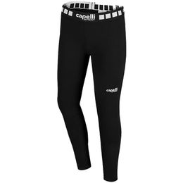 Capelli Sport Damen Sporthose mit Markenlabel auf Knieh&ouml;he schwarz-wei&szlig; XS, N-Gr
