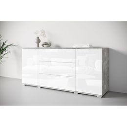 OTTO home Sideboard &raquo;Kenia, Kommode f&uuml;r das Schlafzimmer/Wohnzimmer&laquo; 1 Stk. tlg. Modernes Sideboard mit 3 Schubladen und 4 F&auml;chern, Breite 150 cm wei&szlig;