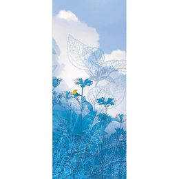 Komar Vliestapete &raquo;Digitaldruck Vlies - Blue Sky Panel - Gr&ouml;&szlig;e 100 x 250 cm&laquo; bedruckt glatt Wohnzimmer, Schlafzimmer blau Vlies