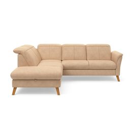 Sit & More sit&more Ecksofa &raquo;Romero L-Form&laquo; wahlweise mit oder ohne TV-Funktion, Bettfunktion, Bettkasten braun 100% Polyester