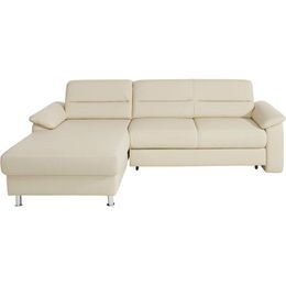 Sit & More sit&more Ecksofa &raquo;Ascara L-Form&laquo; inklusive Boxspring/Federkern-Polsterung, wahlweise mit Bettfunktion beige NaturLeder;Luxus-Microfaser (100% 