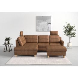 Sit & More sit&more Ecksofa &raquo;Far&ouml; L-Form&laquo; inklusive Federkern, wahlweise mit Bettfunktion und Bettkasten braun