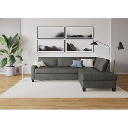 DOMO collection Ecksofa &raquo;Florentina zeitlos und elegant, Sitzn&auml;hte als Designelement, L-Form&laquo; wahlweise mit Bettfunktion, mit Kontrastnaht, 