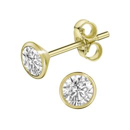 Firetti Damen Paar Ohrstecker &raquo;Schmuck Geschenk Gold 585 Ohrschmuck Solit&auml;r&laquo; mit Brillant - Zargenfassung gold