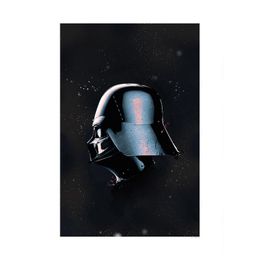 Komar Bild &raquo;Star Wars Classic Helmets Vader&laquo; Star Wars 1 Stk. tlg. Wandbild zur Dekoration im Kinderzimmer - ohne Rahmen schwarz-wei&szlig; Holz, Papier
