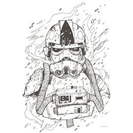 Komar Bild &raquo;Star Wars Pilot Drawing&laquo; Disney 1 Stk. tlg. Wandbild zur Dekoration im Kinderzimmer - ohne Rahmen bunt Holz, Papier