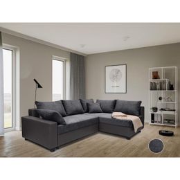 Collection AB Ecksofa &raquo;Parma L-Form&laquo; mit Schlaffunktion und Bettkasten, inklusive Kissen, Bonellfederkern grau 100%Polyester