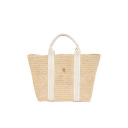 Tommy Hilfiger Damen Tragetasche &raquo;TH SPRING LOGO TOTE&laquo;, Damen Henkeltasche, Strandtasche, Shopper mit TH-Emblem beige