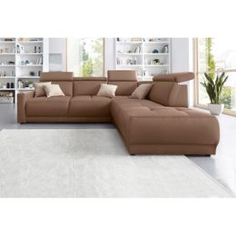 DOMO collection Ecksofa &raquo;Ava, moderne Sitzheftung mit toller Doppelnaht, komfortabel, L-Form&laquo; mit Ottomane, inkl. Federkern, wahlweise mit 