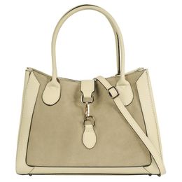 Samantha Look Damen Shopper echt Leder, Made in Italy beige