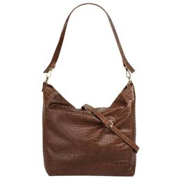 Samantha Look Damen Shopper echt Leder, Made in Italy braun