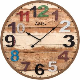 AMS AMS Wanduhr &raquo;W9539&laquo; Quarzuhr,Holz,Wohnzimmer,Esszimmer,K&uuml;che,Arbeitszimmer,B&uuml;ro,Flur braun