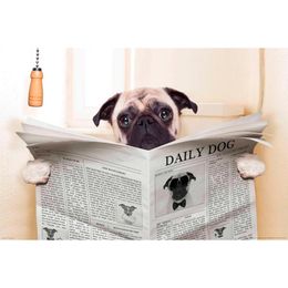 papermoon Fototapete &raquo;Newspaper Dog&laquo; glatt bunt Vlies