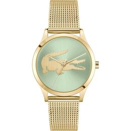 Lacoste Damen Quarzuhr &raquo;CROCODELLE&laquo; Armbanduhr, Damenuhr, Edelstahlarmband, analog gold