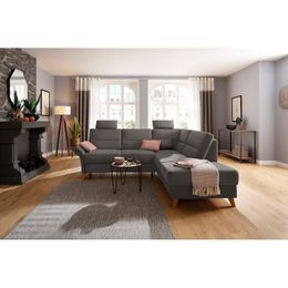 Home Affaire Ecksofa &raquo;Westerland L-Form&laquo; Federkern-Polsterung, wahlweise mit Bettfunktion, Bettkasten grau 98% Polyester 2% Polyamid