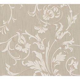 ARCHITECTS PAPER Textiltapete &raquo;Tessuto&laquo; Barock floral gemustert samtig Blumen-Tapete Floral Tapeten Wohnzimmer Schlafzimmer K&uuml;che Flur Design beige Viskose, Vlies