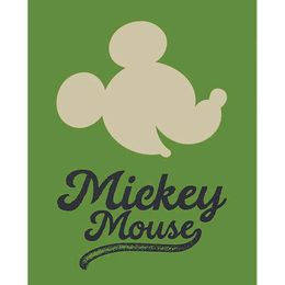 Komar Bild &raquo;Mickey Mouse Green Head&laquo; Disney 1 Stk. tlg. Wandbild zur Dekoration im Kinderzimmer - ohne Rahmen gr&uuml;n Holz, Papier