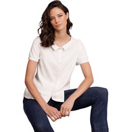 CREATION L PREMIUM Damen Kurzarm-Bluse mit weitem Hemdblusen-Kragen wei&szlig; Gr&ouml;&szlig;e 48